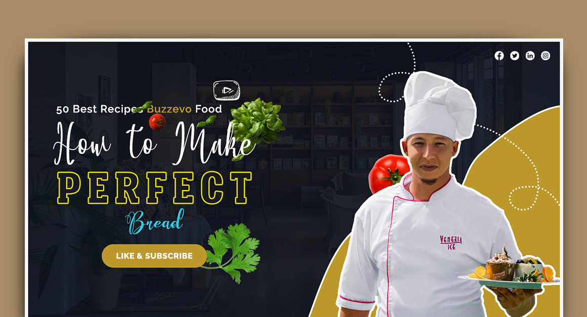 Chef Cooking YouTube Thumbnail Design -04 - TemplateMonster