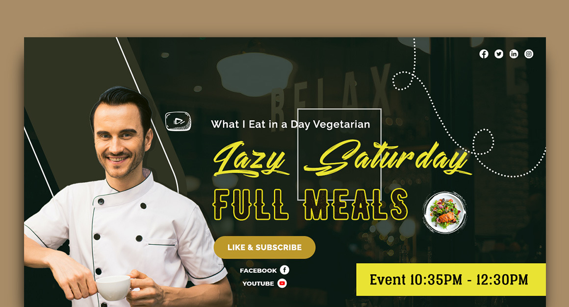 Chef Cooking YouTube Thumbnail Design -06 - TemplateMonster