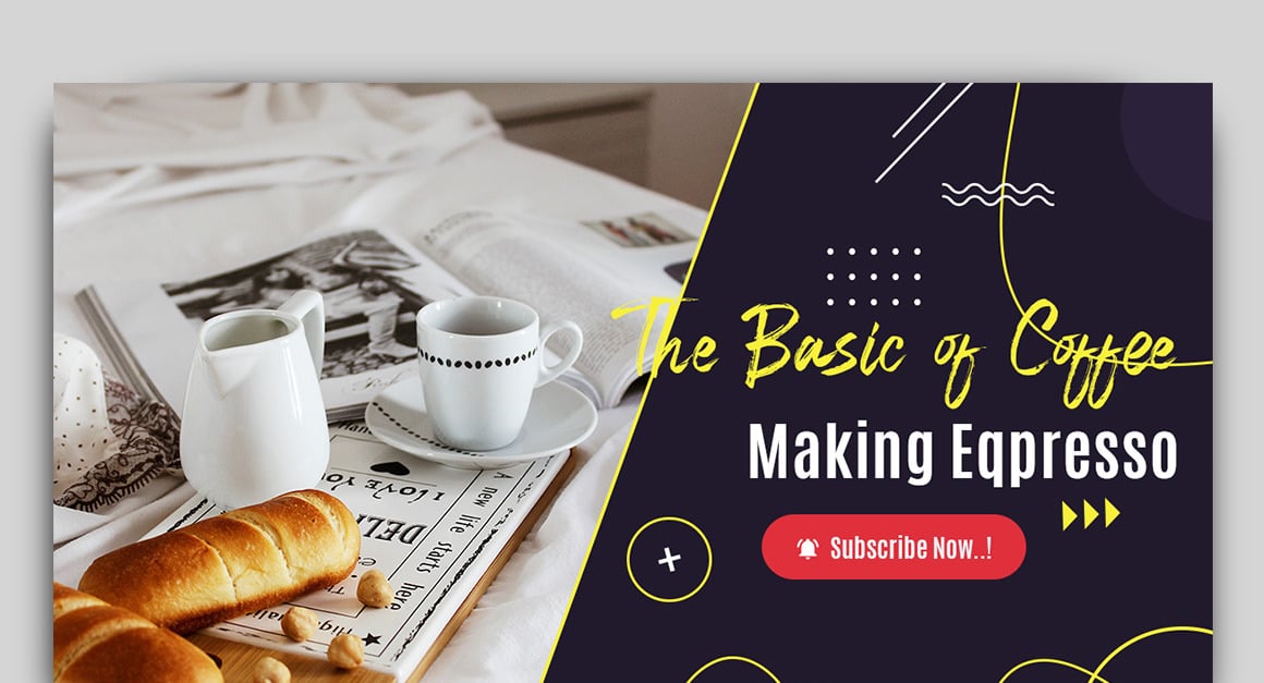 Coffee Making YouTube Thumbnail Design -06 - TemplateMonster