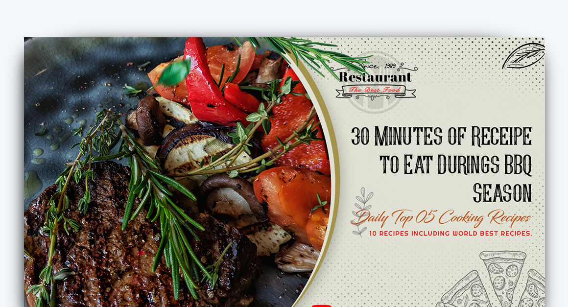 Food and Restaurant YouTube Thumbnail Design -04