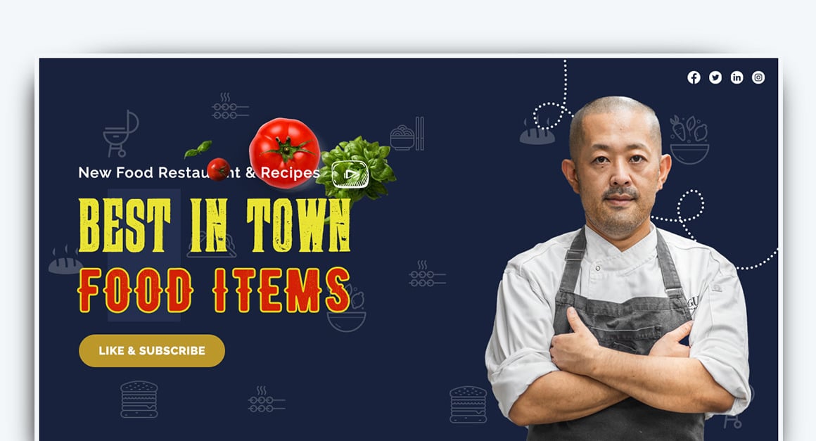 Chef Cooking YouTube Thumbnail Design -005 - TemplateMonster