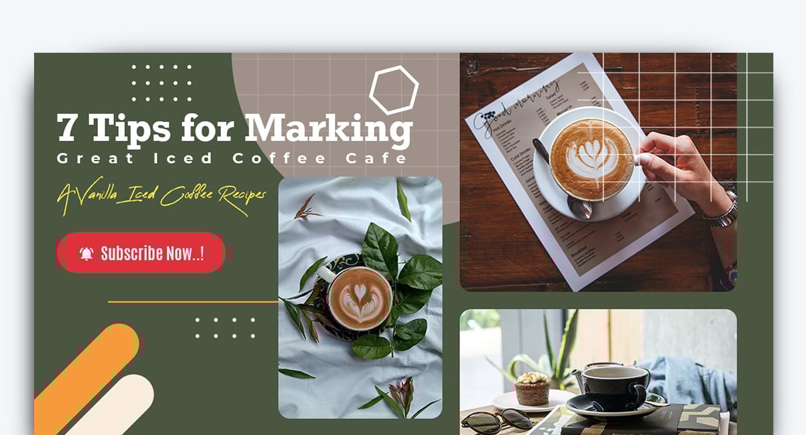 Coffee Making YouTube Thumbnail Design -008 - TemplateMonster