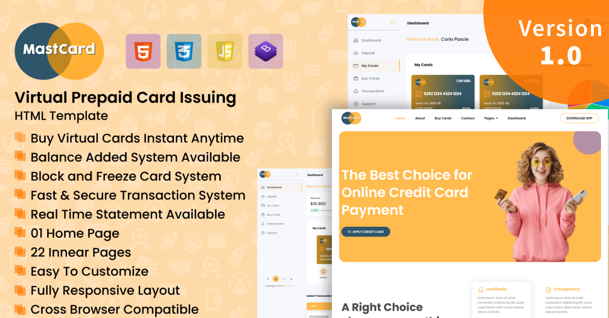 Mastcard - Virtual Prepaid Card Issuing HTML Template