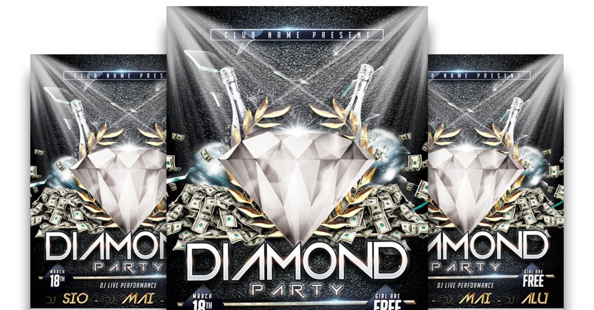 Diamond Party Flyer Tempalte #293242 - TemplateMonster