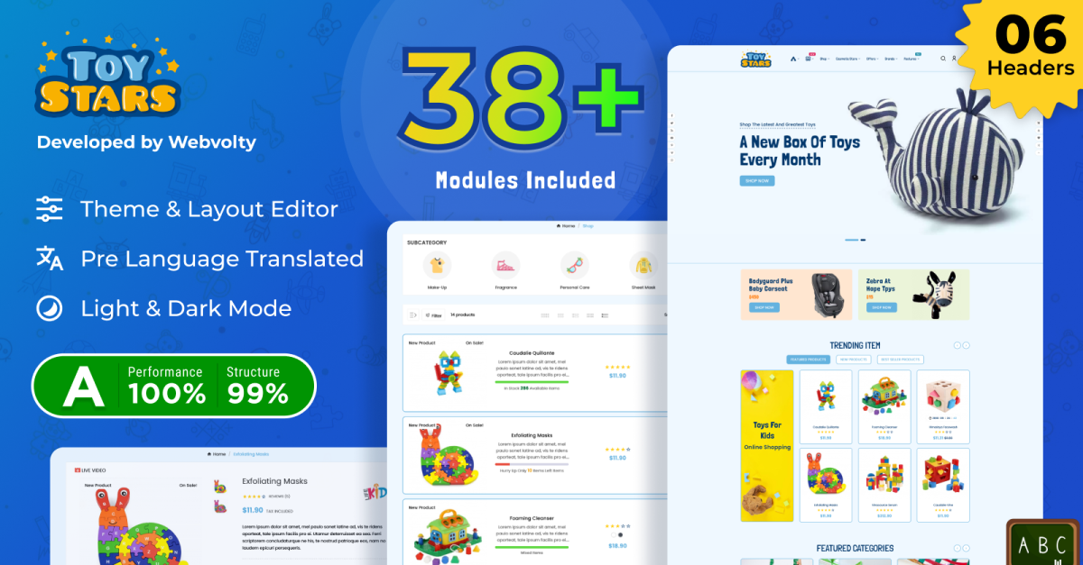Toy Stars –Toys Children–Kids PrestaShop 8.0 Responsive Theme