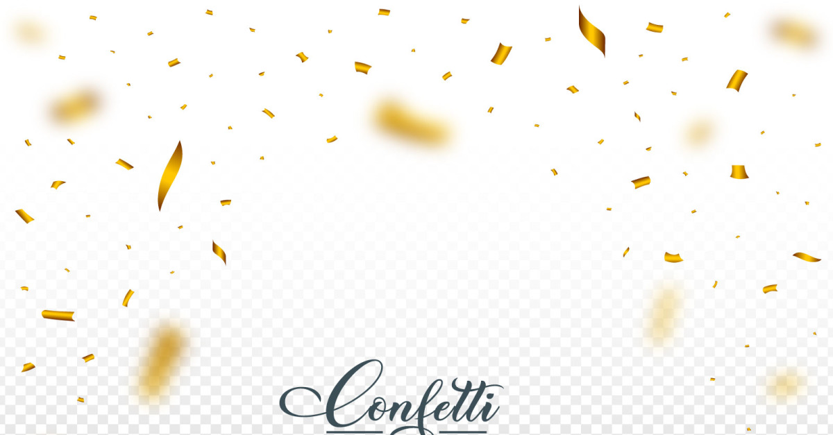 Golden Party Confetti Falling Background - TemplateMonster