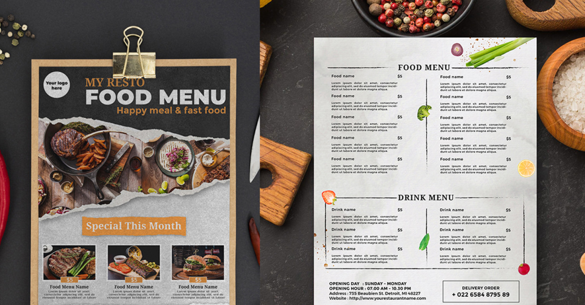 Menu Design Flyer Template #293512 - TemplateMonster
