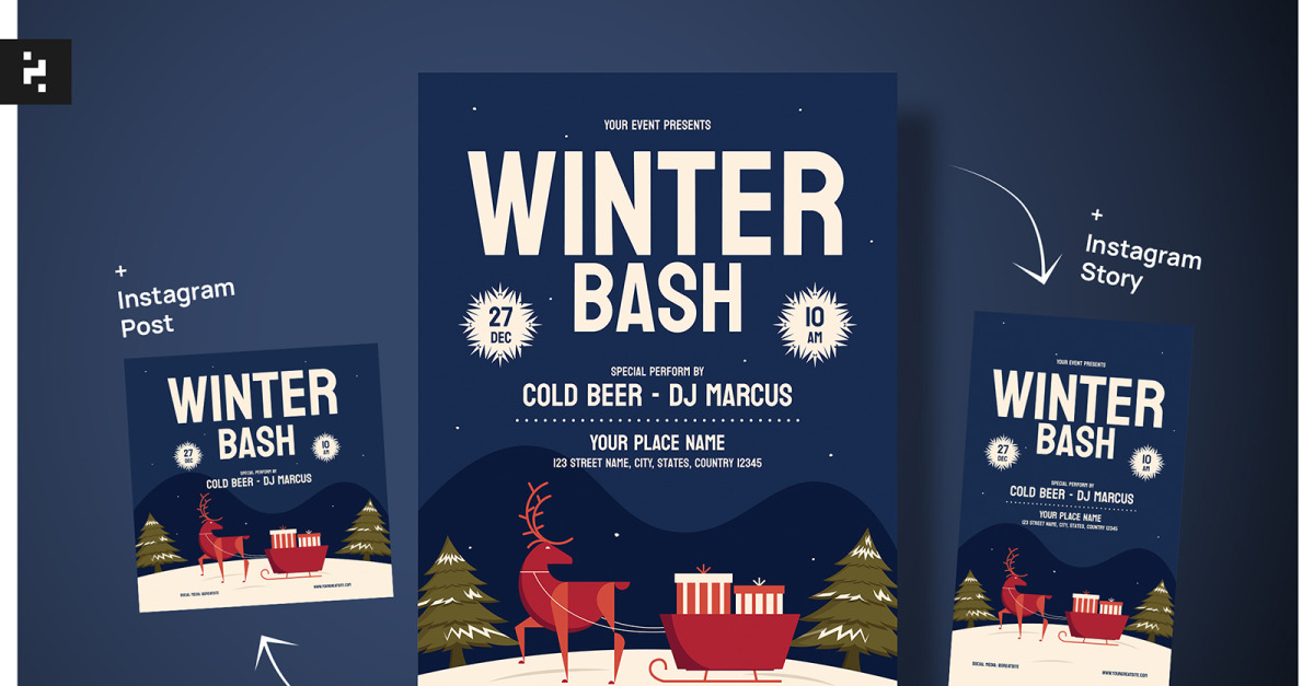 Winter Bash Flyer Template #293509 - TemplateMonster
