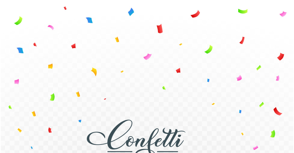 Confettis colorés et chute de guirlandes - TemplateMonster
