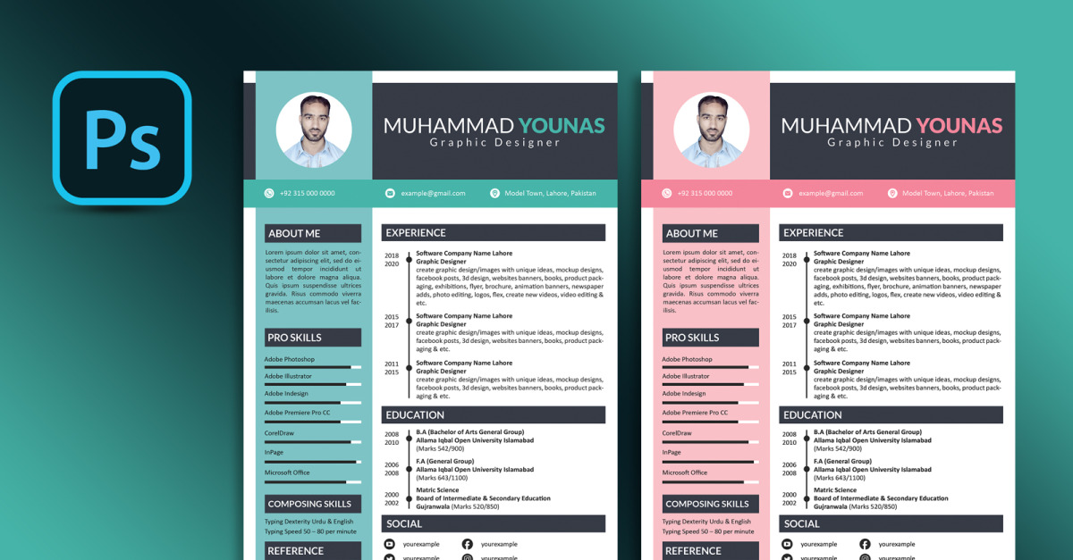 Professionell CV-mall | CV CV-mall @DesignYounas