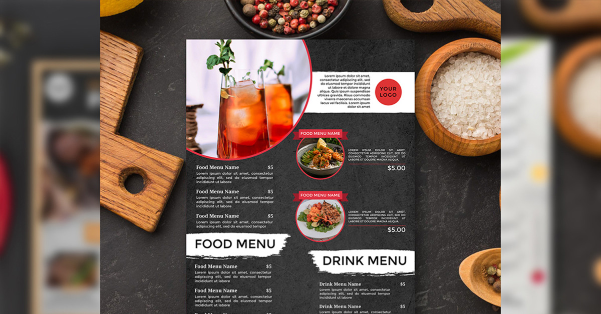 Modelo de Menu de Restaurante de Comida - TemplateMonster