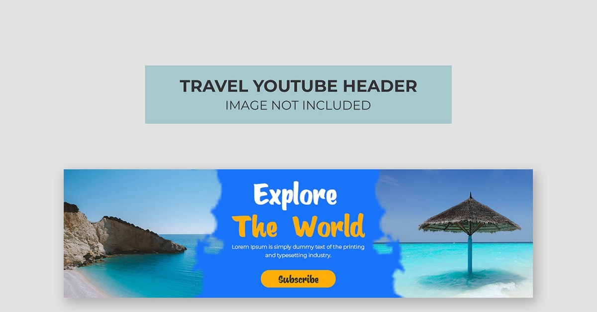Modern Travel YouTube Cover Header #293987 - TemplateMonster