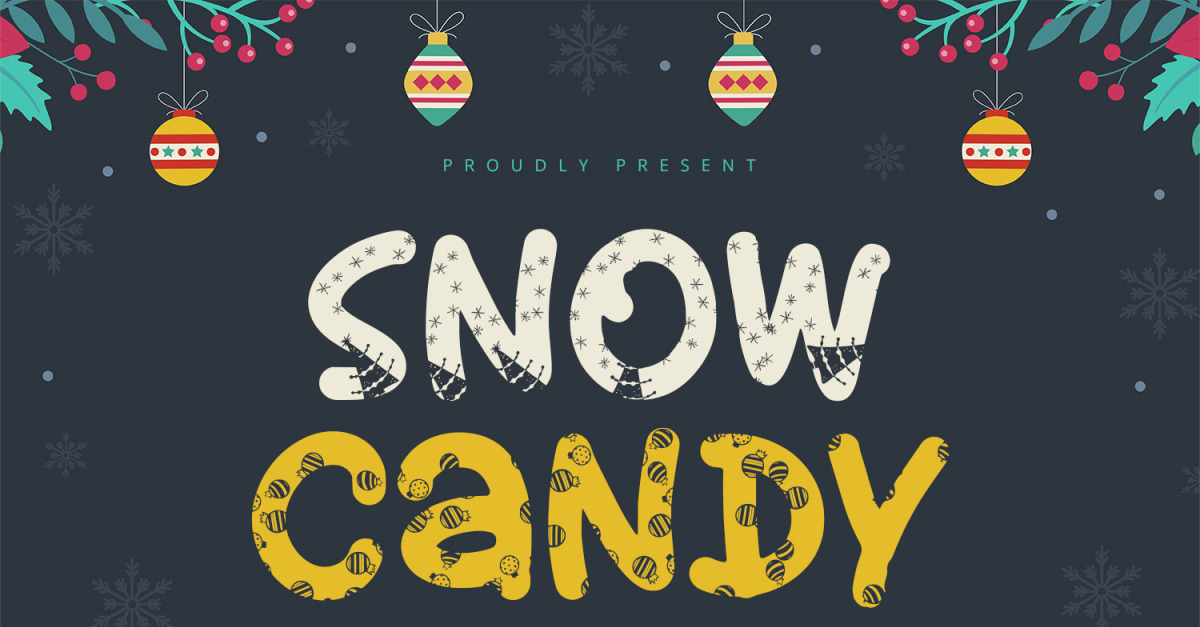 Snow Candy - Playful Display Font #293935 - TemplateMonster