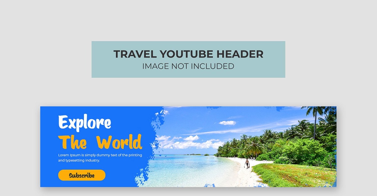 Travel Tour Diseño de encabezado de portada de YouTube