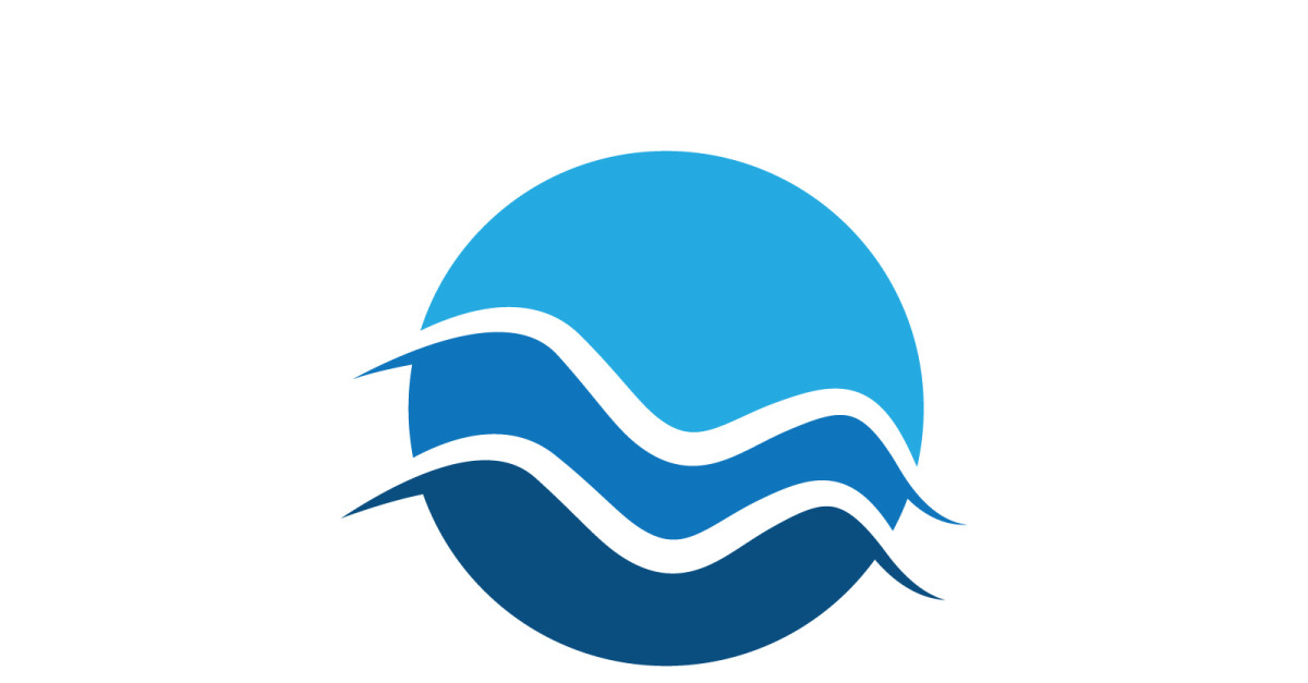 Blue water wave logo vector icon illustration11