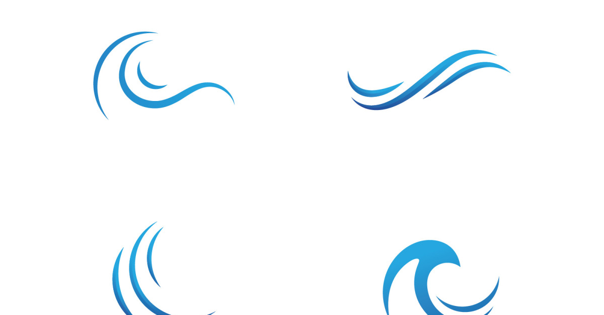 Blue water wave logo vector icon illustration13