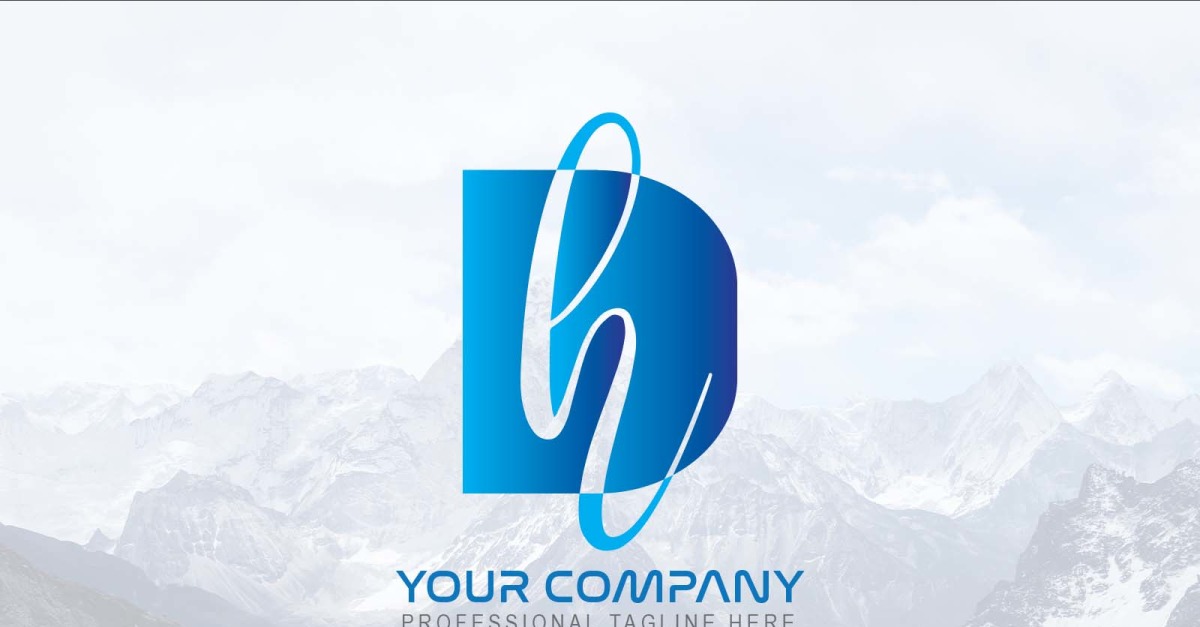 Professional DH Letter Logo Design-Brand Identity