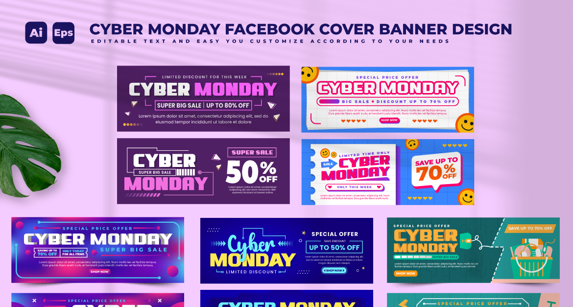 Cyber Monday Banner Design Template V6 - TemplateMonster