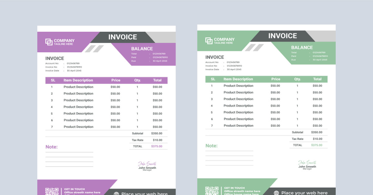 Digital Invoice Template Decoration #294459 - TemplateMonster