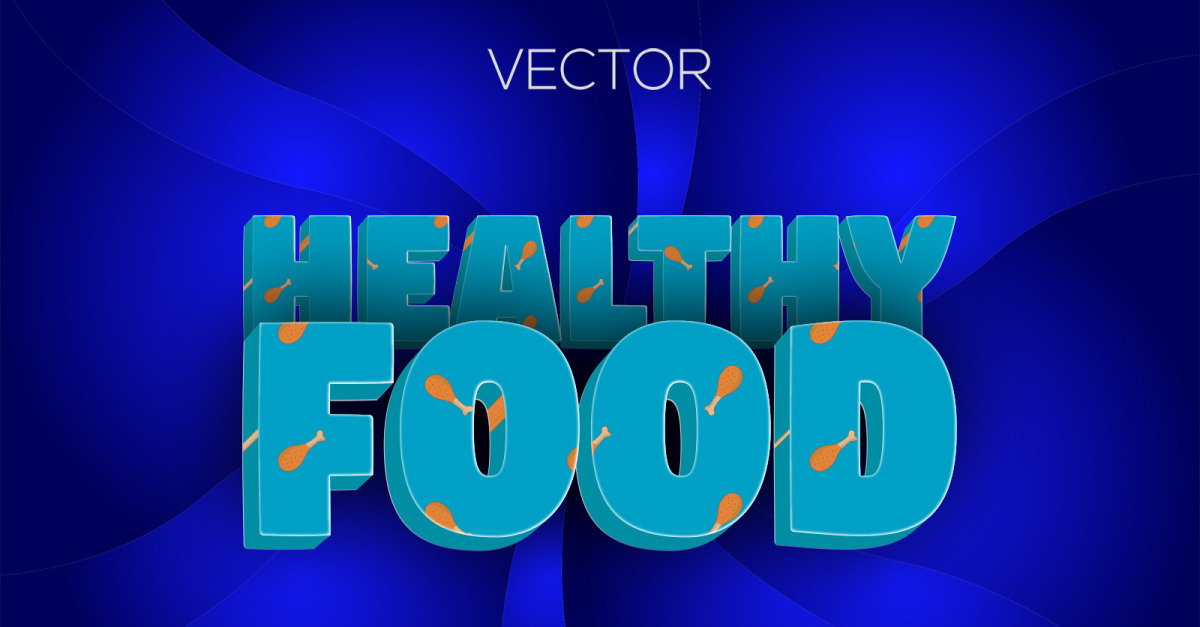 Healthy Food | 3D Healthy Food | Premium Realistic Text Style ...