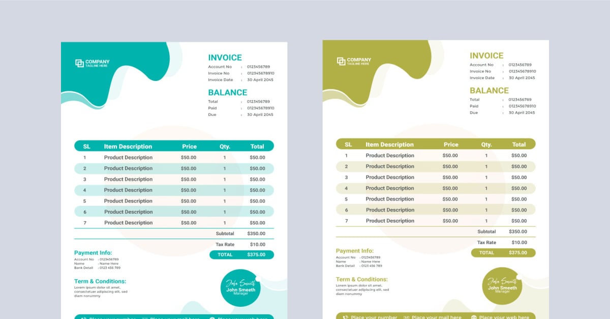 Payment Invoice Template Vector Design - TemplateMonster