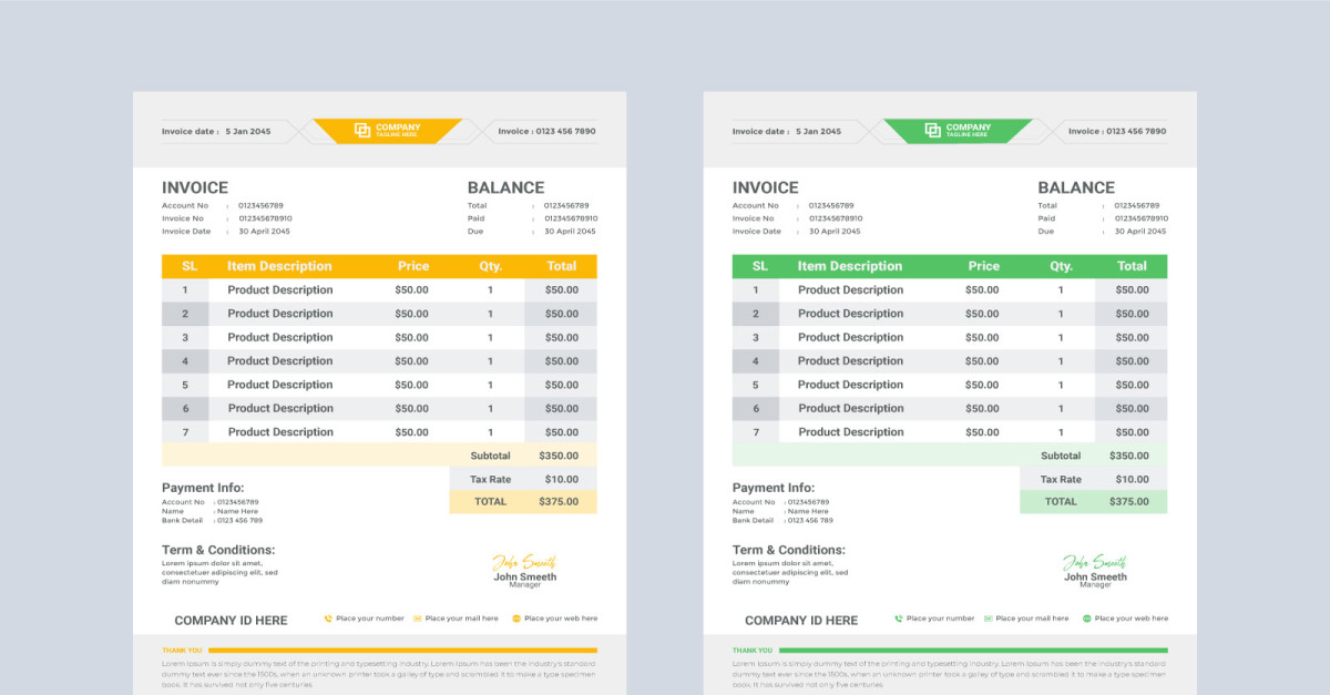 Payment Receipt and Invoice Template Vector - TemplateMonster