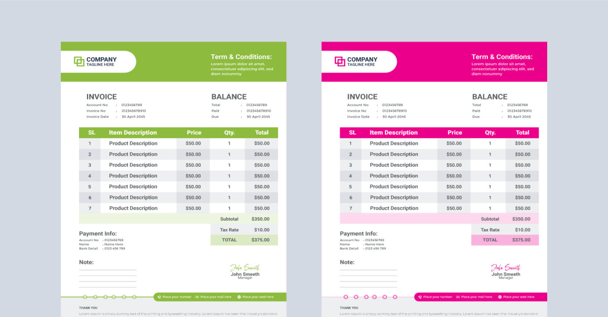 Product Price and Payment Invoice Vector - TemplateMonster