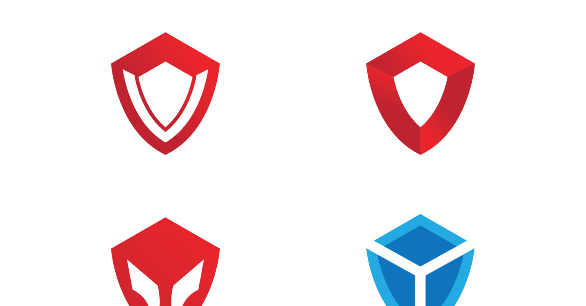 Kalkan logo şablonu tasarımı. vektör kalkan simgesi V12