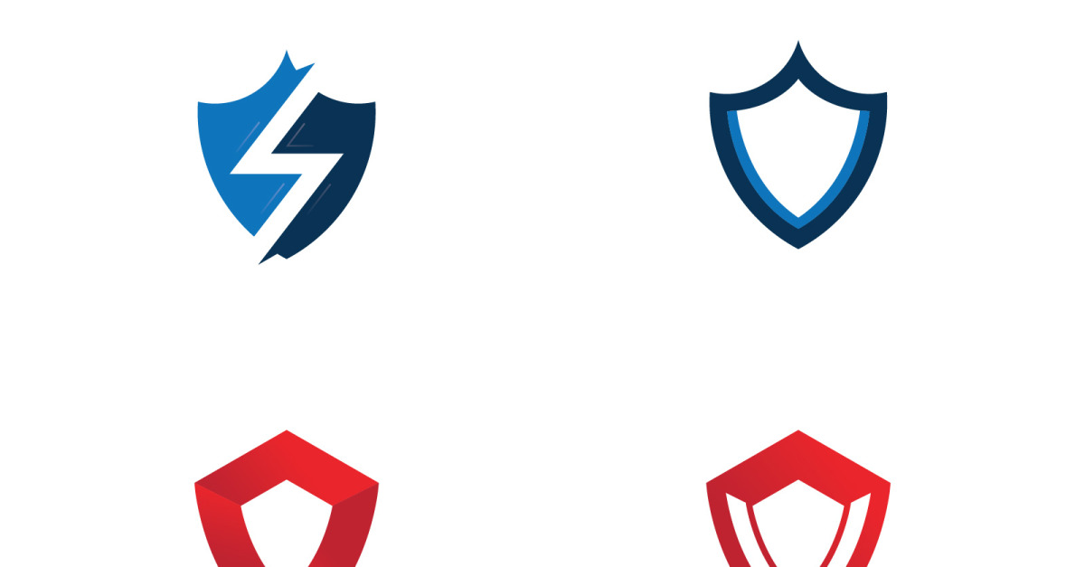 Kalkan logo şablonu tasarımı. vektör kalkan simgesi V16