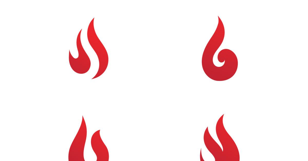 Ateş Alev Logo tasarım vektör şablonu V14 - TemplateMonster