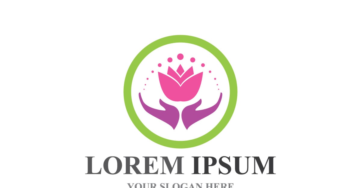 Lotus Yoga health Flowers Design Logo Template V5