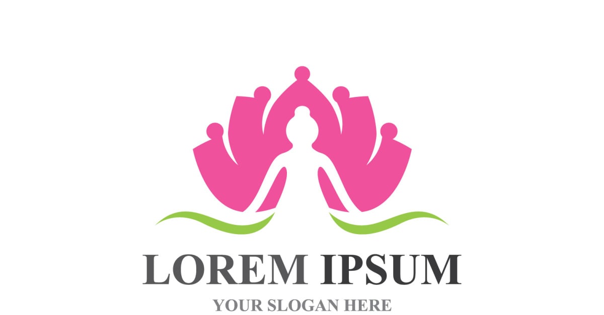 Lotus Yoga health Flowers Design Logo Template V7