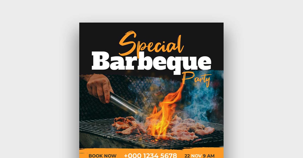 Barbeque social media post bbq web banner - TemplateMonster