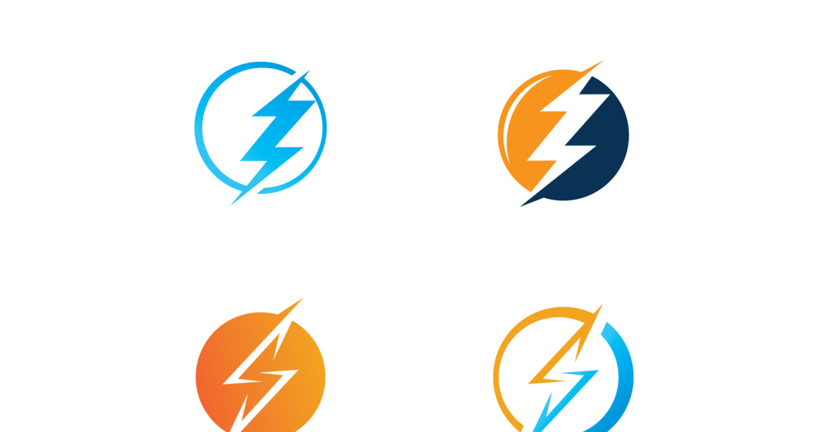 Lightning Flash logo Template vector icon V19