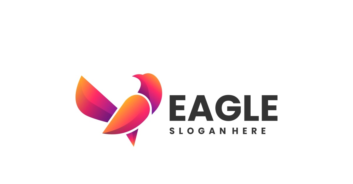 Diseño de logotipo degradado de águila 6 - TemplateMonster