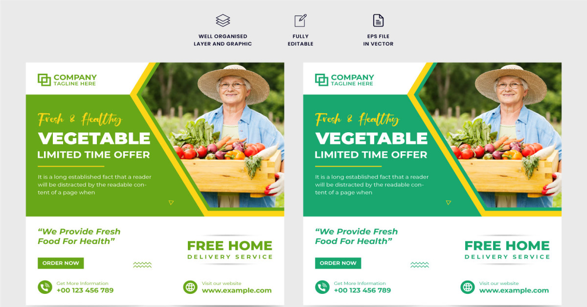 Fresh vegetable advertisement poster - TemplateMonster