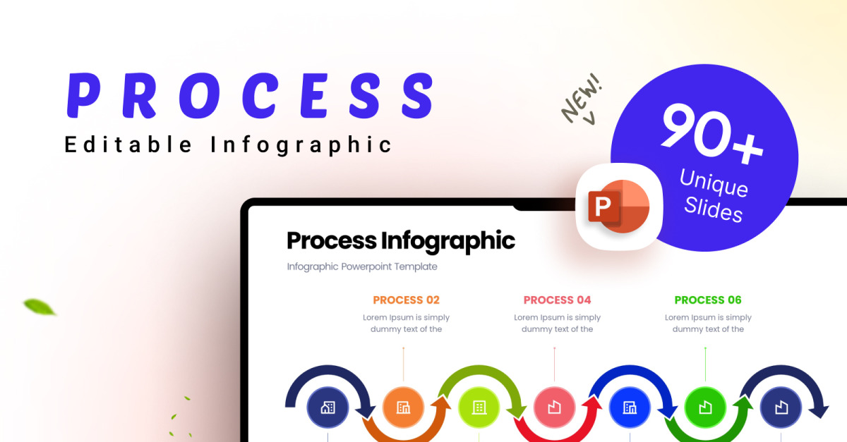 Modello di presentazione infografica aziendale di processo