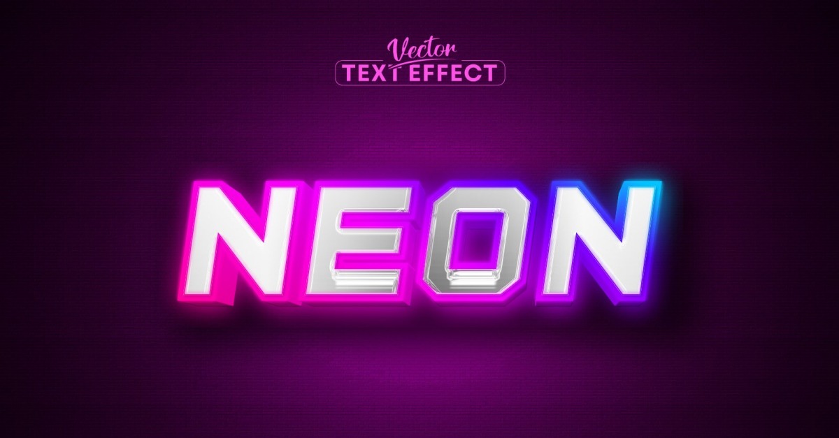 Neon - Editable Text Effect, Colorful Neon Lights Text Style, Graphics ...