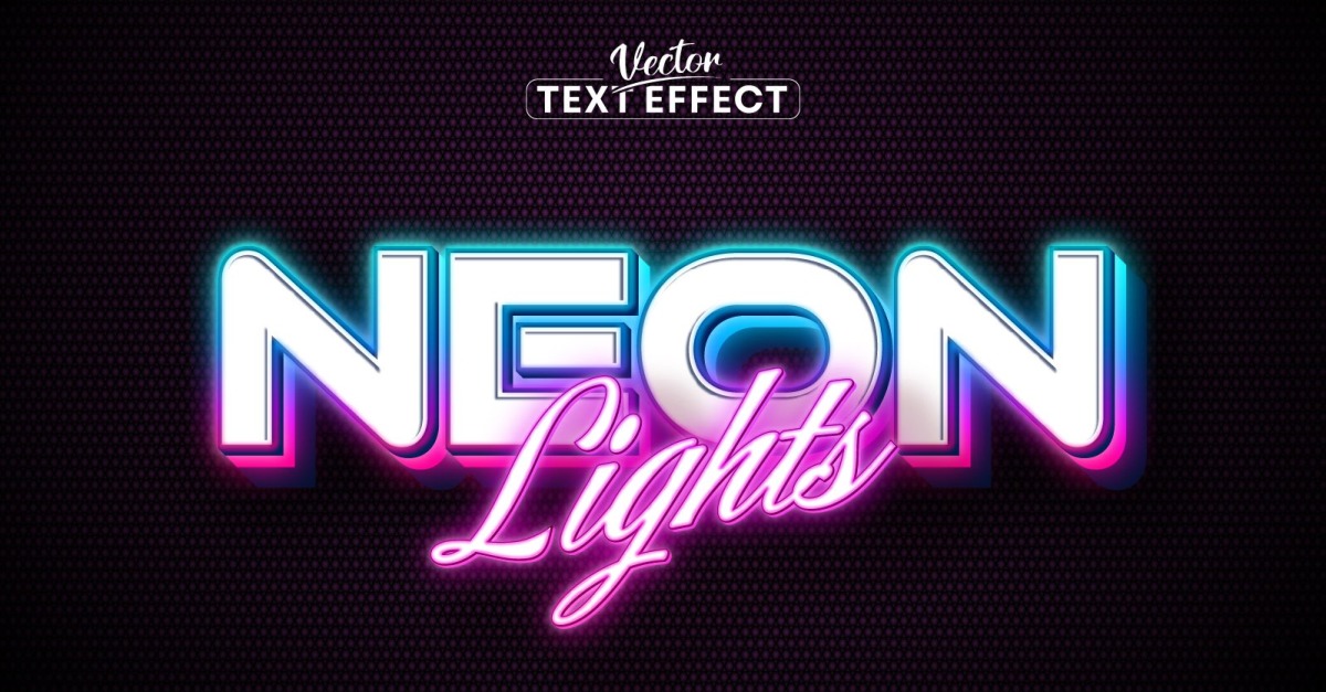 Neon Light - Editable Text Effect, Shiny Neon Light Text Style ...