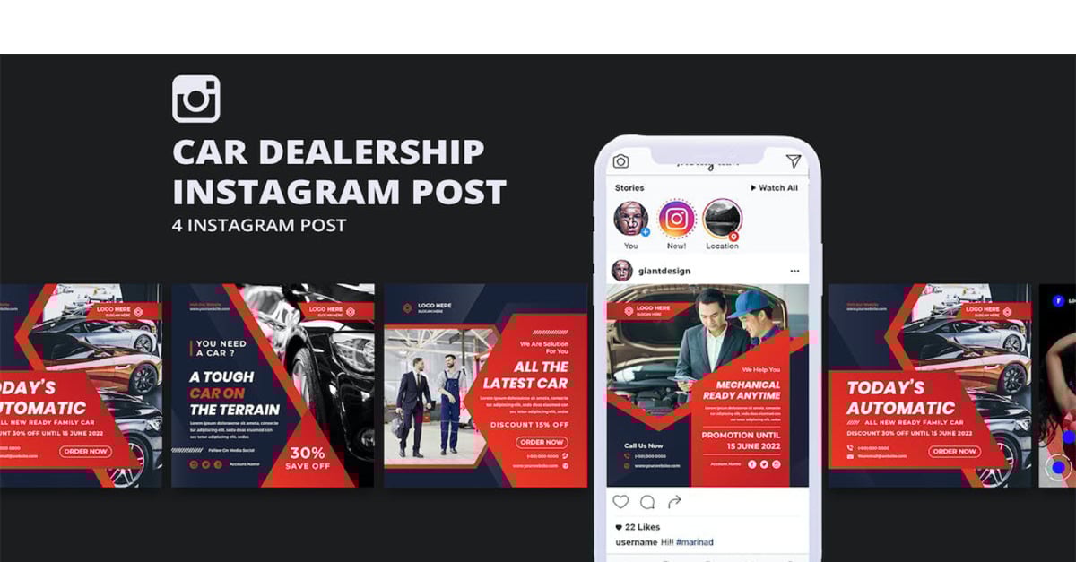Car Dealership Instagram Post Template - TemplateMonster