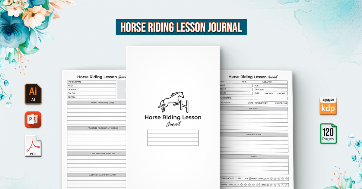 Horse Riding Journal | KDP Interior #294928 - TemplateMonster
