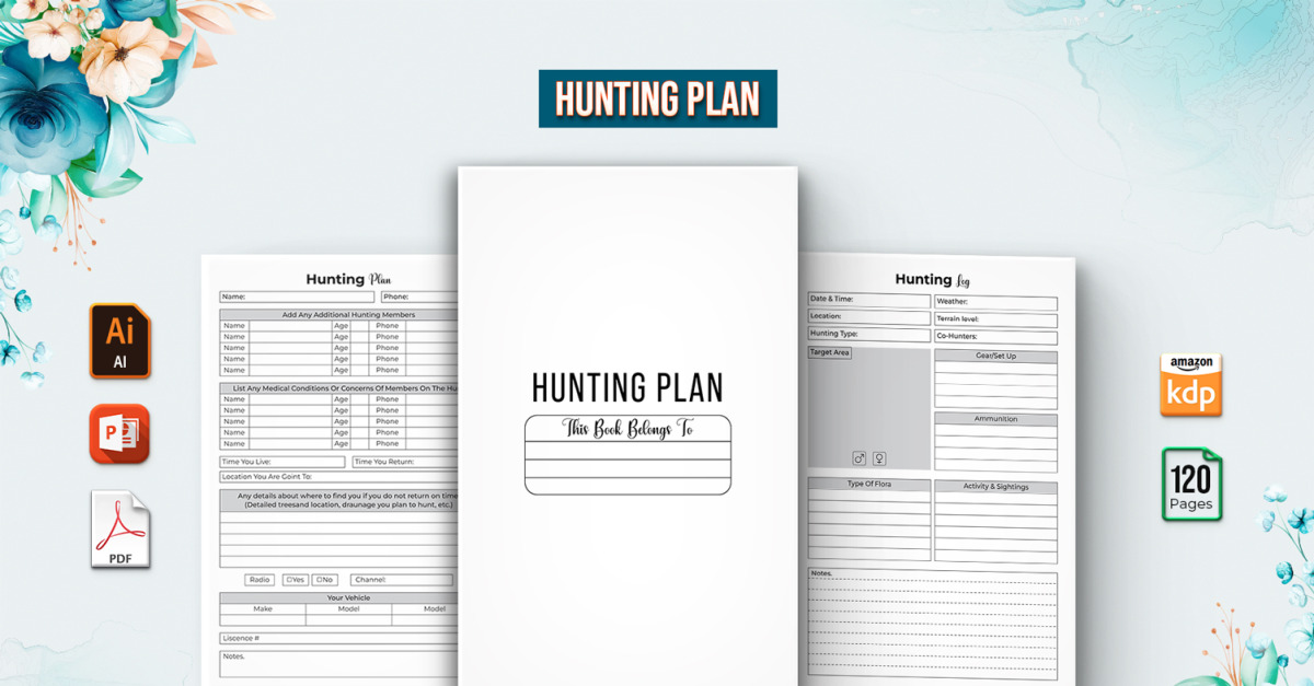Hunting Planner Log Book | KDP Interior - TemplateMonster
