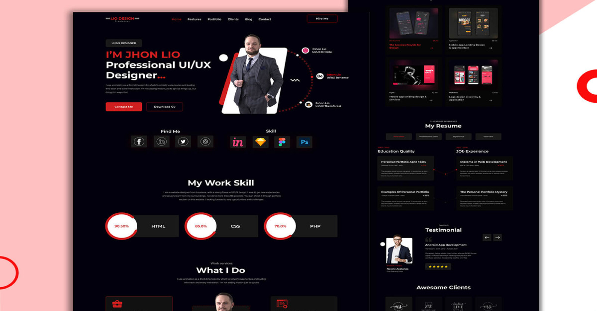 Lio Design - Plantilla HTML5 para portafolio personal