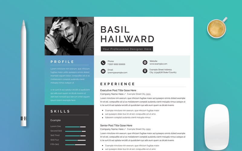 Resume Template with Sidebar #294988 - TemplateMonster