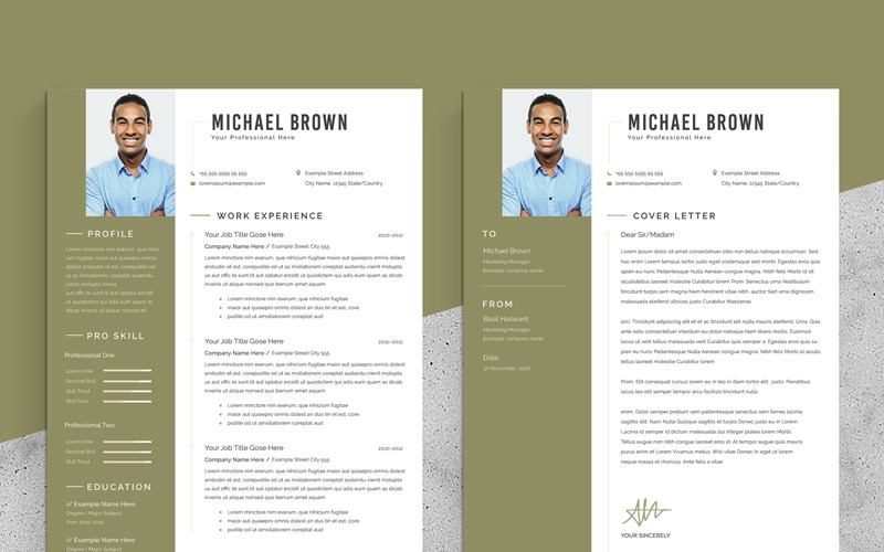 Simple Resume Template with Sidebar #294900 - TemplateMonster