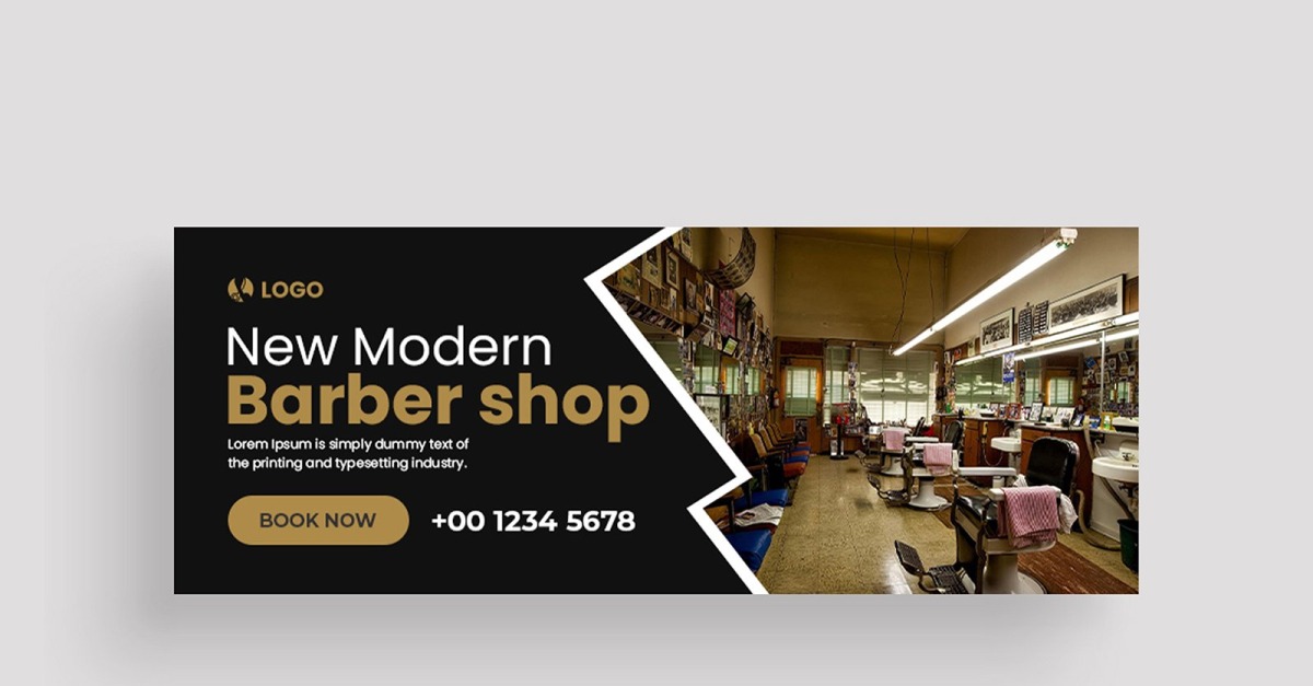 Barbershop Facebook Cover Photo #295091 - TemplateMonster