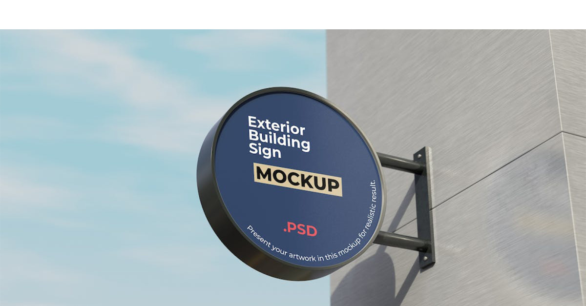 Exterior Building Sign Mockup #295078 - TemplateMonster