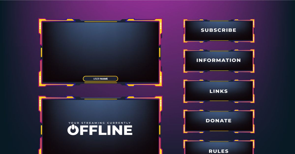 Live Streaming overlay design for gamers - TemplateMonster Live Streaming overlay design for gamers - TemplateMonster