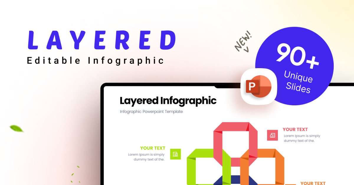 Modèle de présentation d'infographie d'entreprise en couches