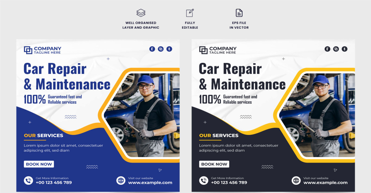Car maintenance service template vector - TemplateMonster